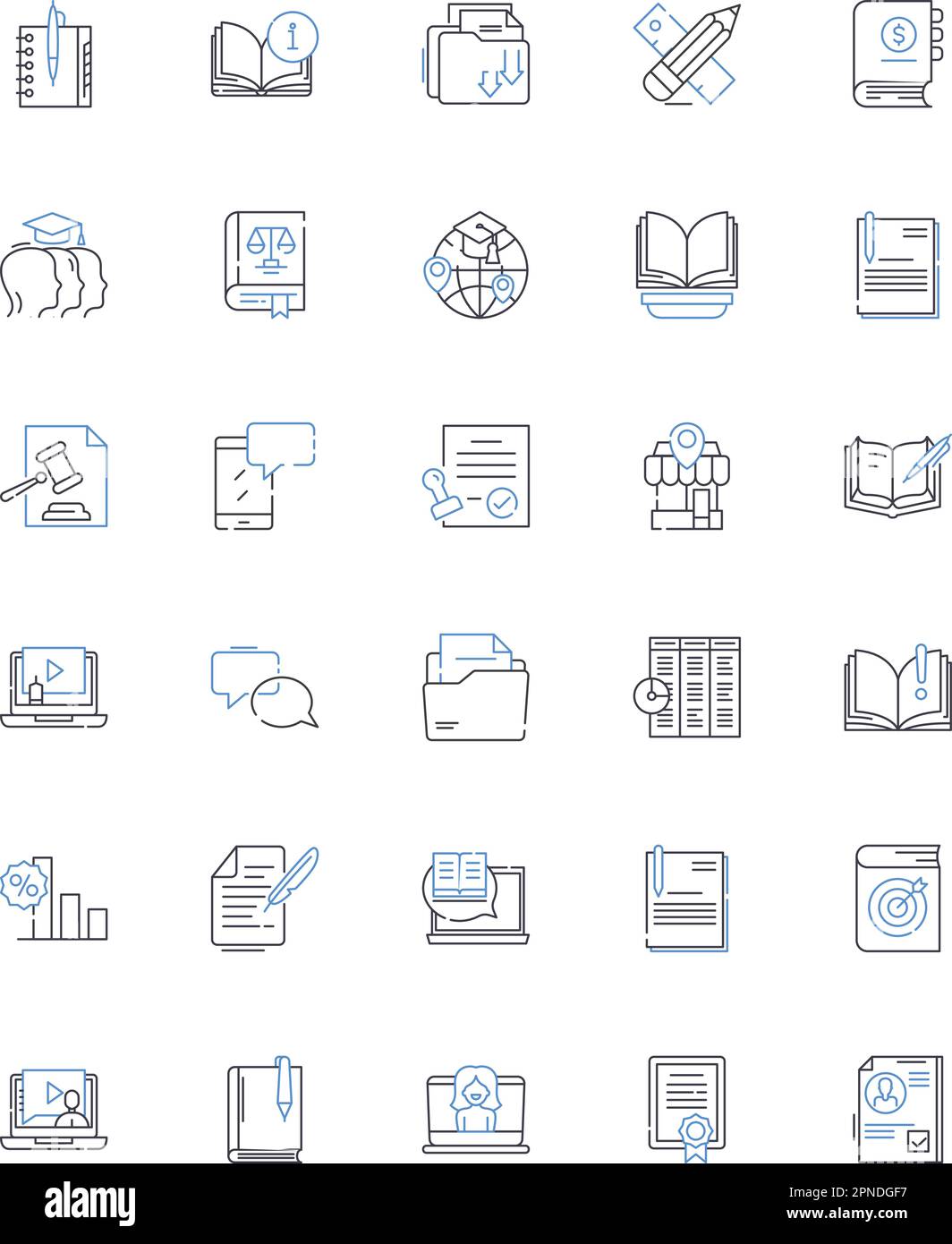 Desk accessories line icons collection. Organizer, Penholder, Stapler ...