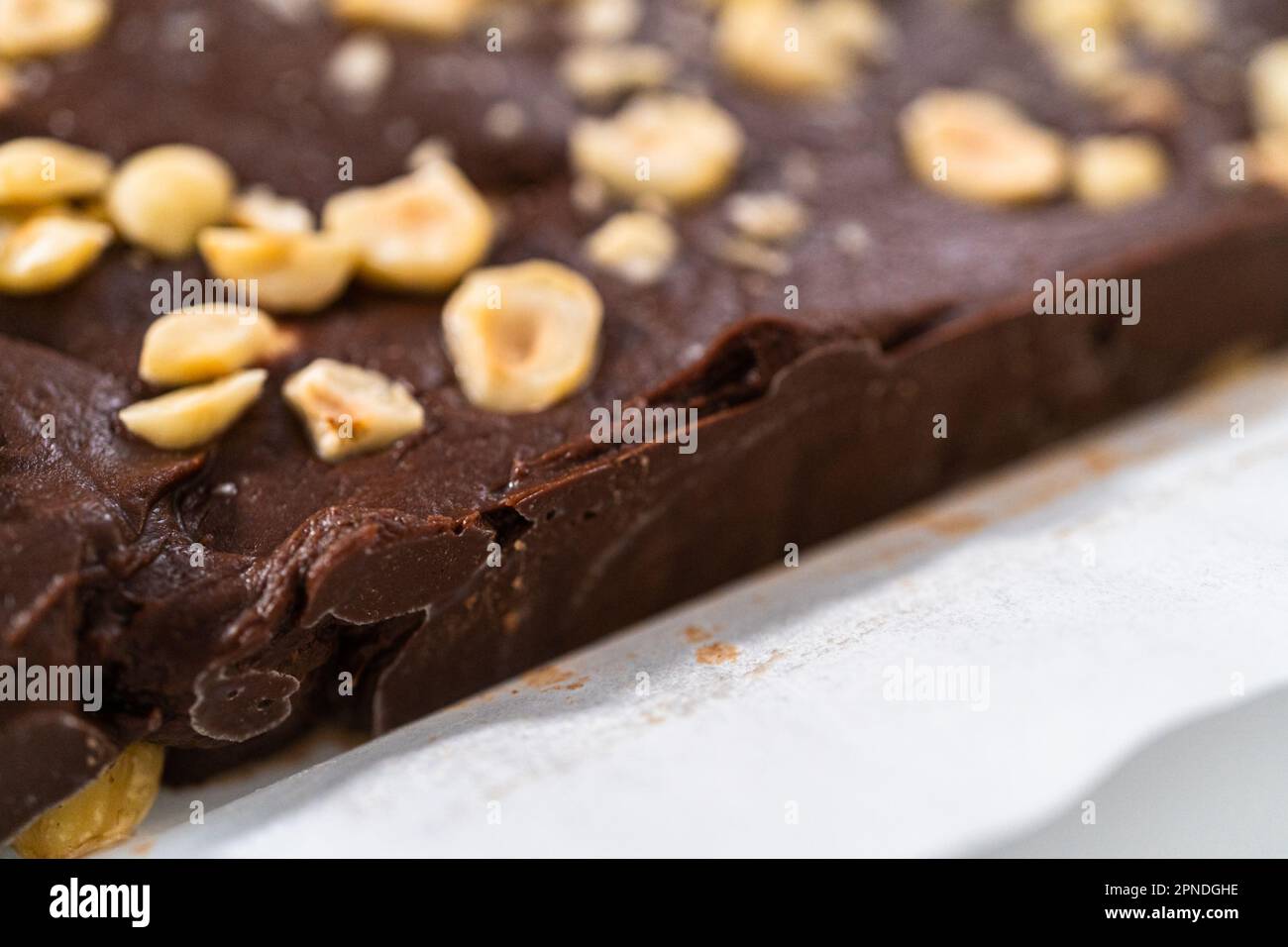 Chocolate hazelnut fudge Stock Photo - Alamy