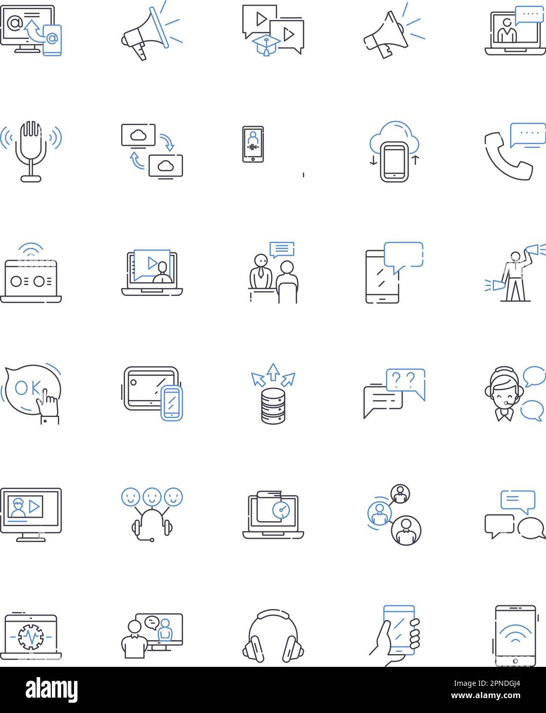 Internet communication line icons collection. Chat, Email, Instant ... Internet communication line icons collection. Chat, Email, Instant ...