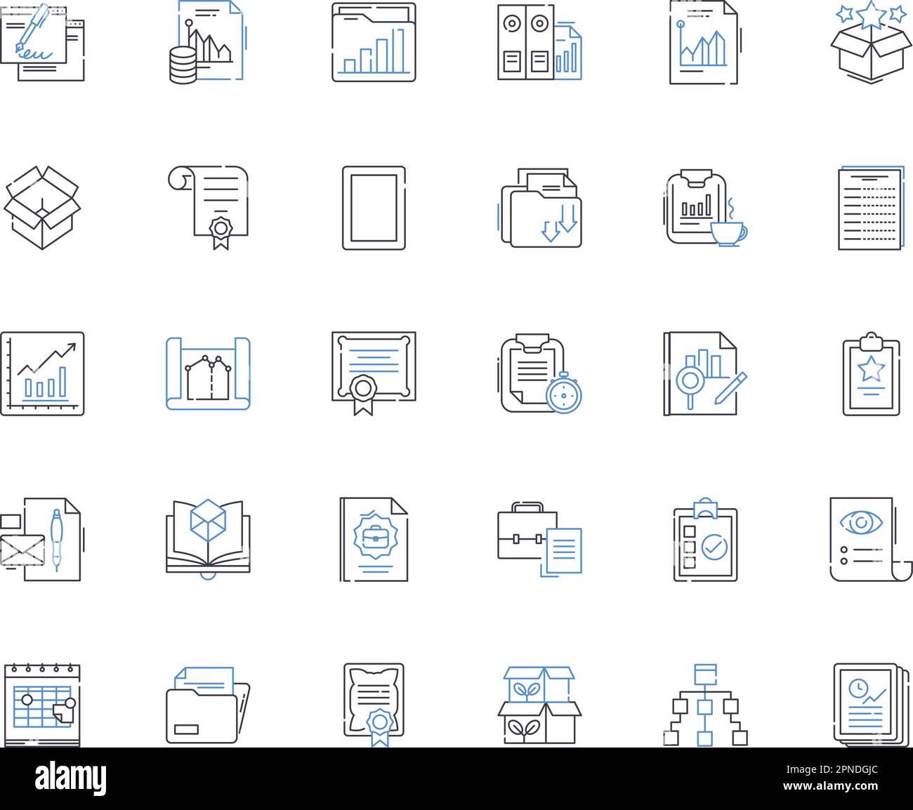 Archives and records line icons collection. Preservation, Accession, Inventory, Catalog, Storage ...
