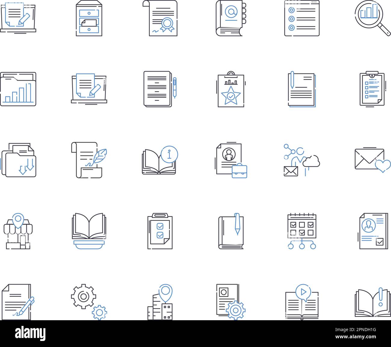 Resource Management Line Icons Collection Allocation Capacity