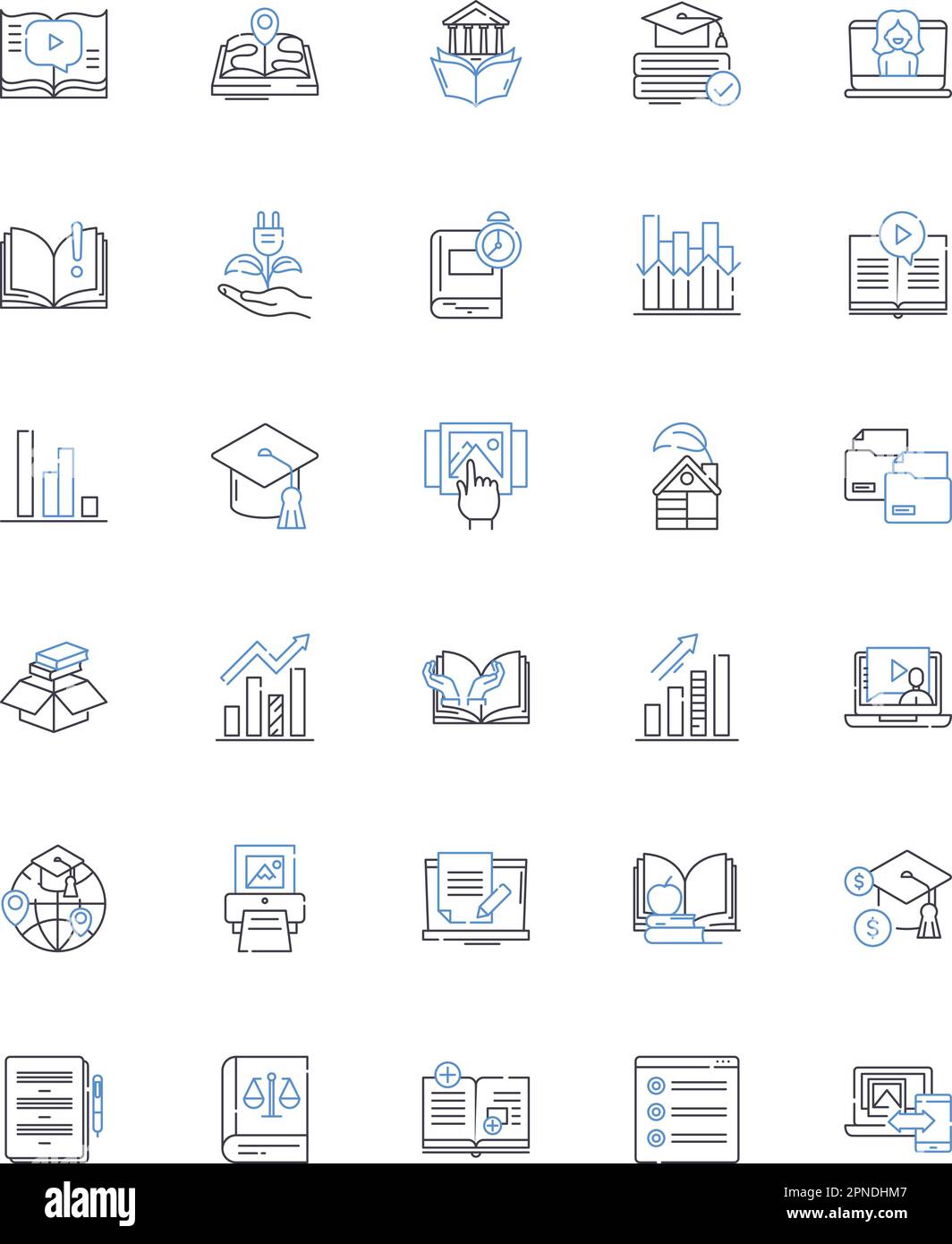 learning line icons collection. Education, Knowledge, Growth ...