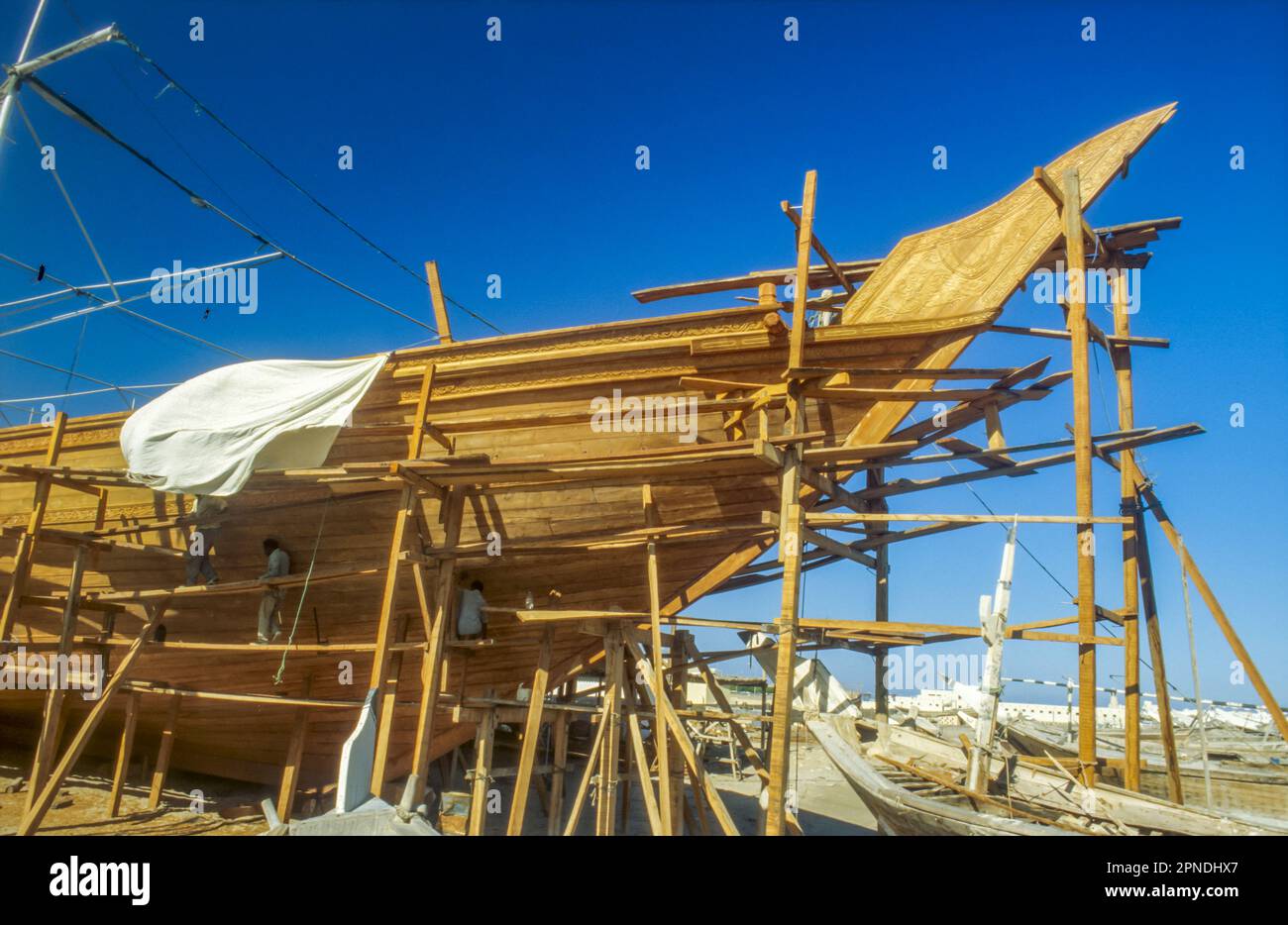 traditional shipyard for wooden dows in Sur, Oman Stock Photo - Alamy
