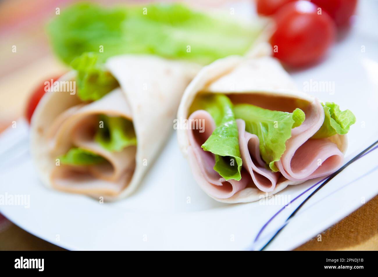 Wrapped deli sandwitch Stock Photo - Alamy