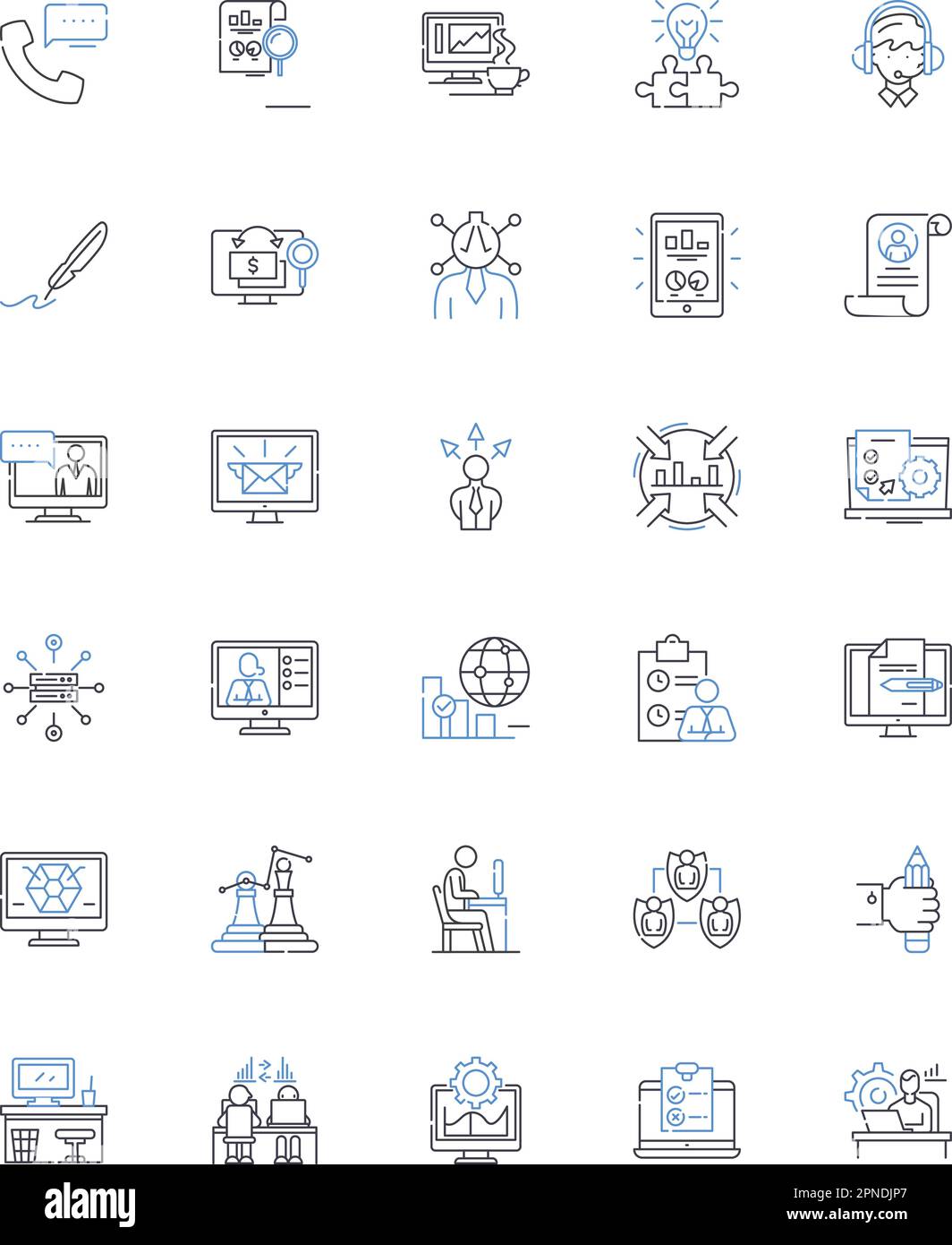 Occupation and employment line icons collection. Workforce, Job, Career ...