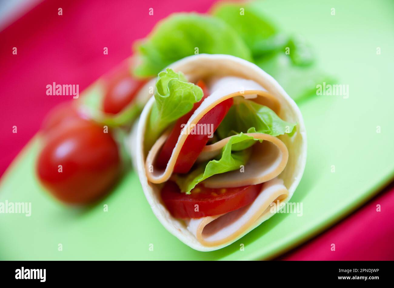 Tortilla deli wrap rolls hi-res stock photography and images - Alamy
