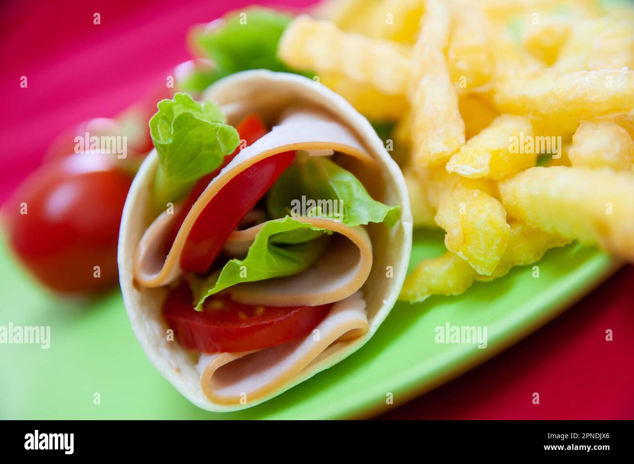 Tortilla deli wrap rolls hi-res stock photography and images - Alamy