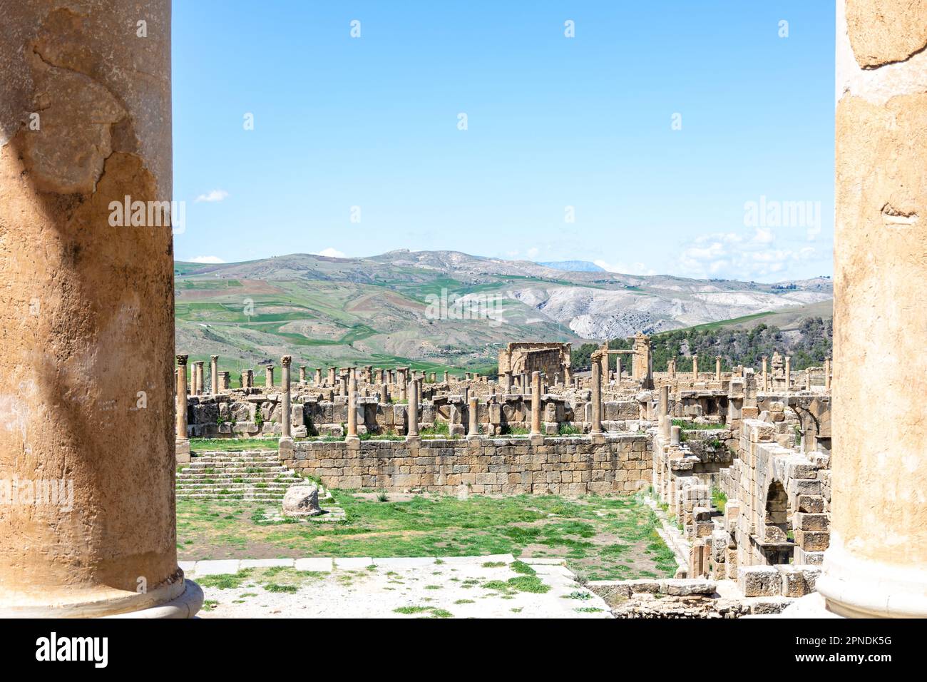 Roman ruins in the ancient city of Cuicul-Djemila. UNESCO world ...