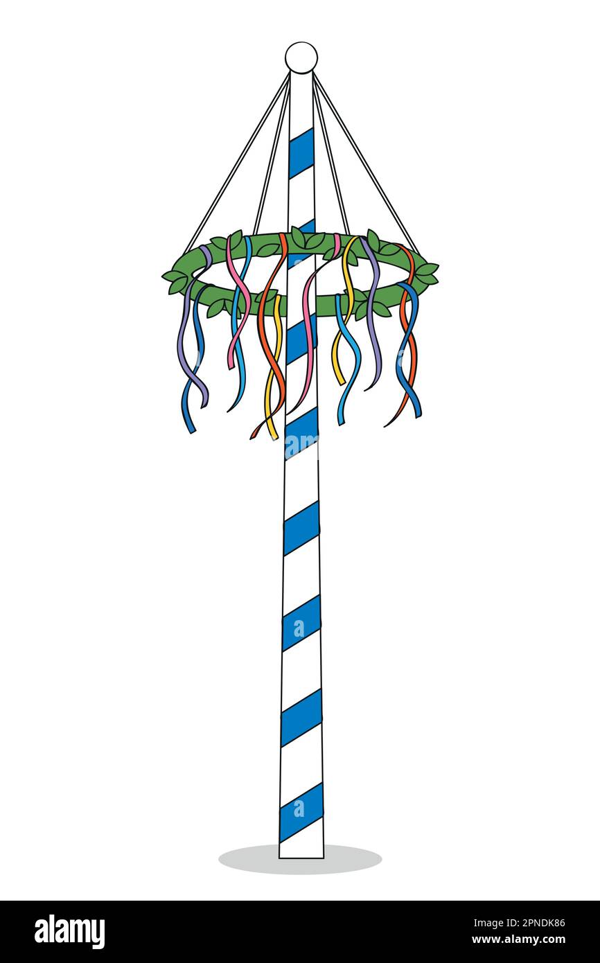 Maypole illustration Cut Out Stock Images & Pictures - Alamy