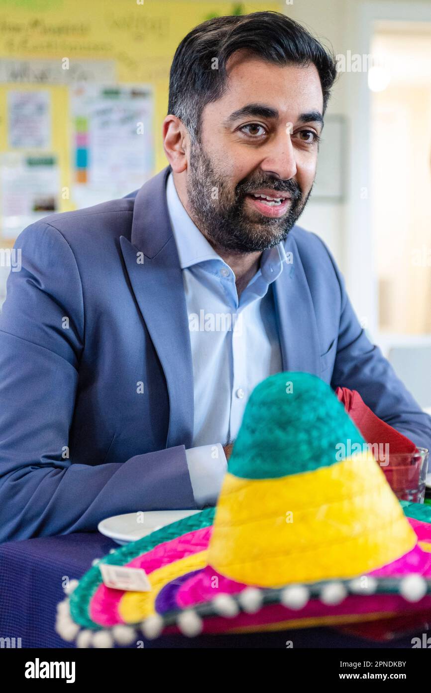 SNP member Humza Yousaf visits community charity in Dalkeith, as he is ...