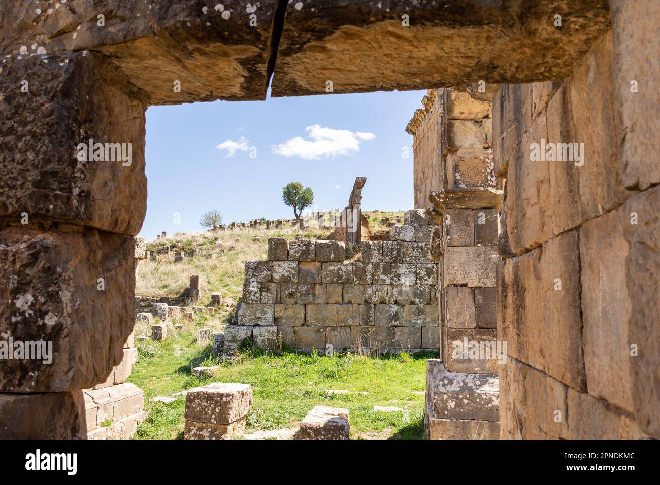 Roman ruins in the ancient city of Cuicul-Djemila. UNESCO world ...