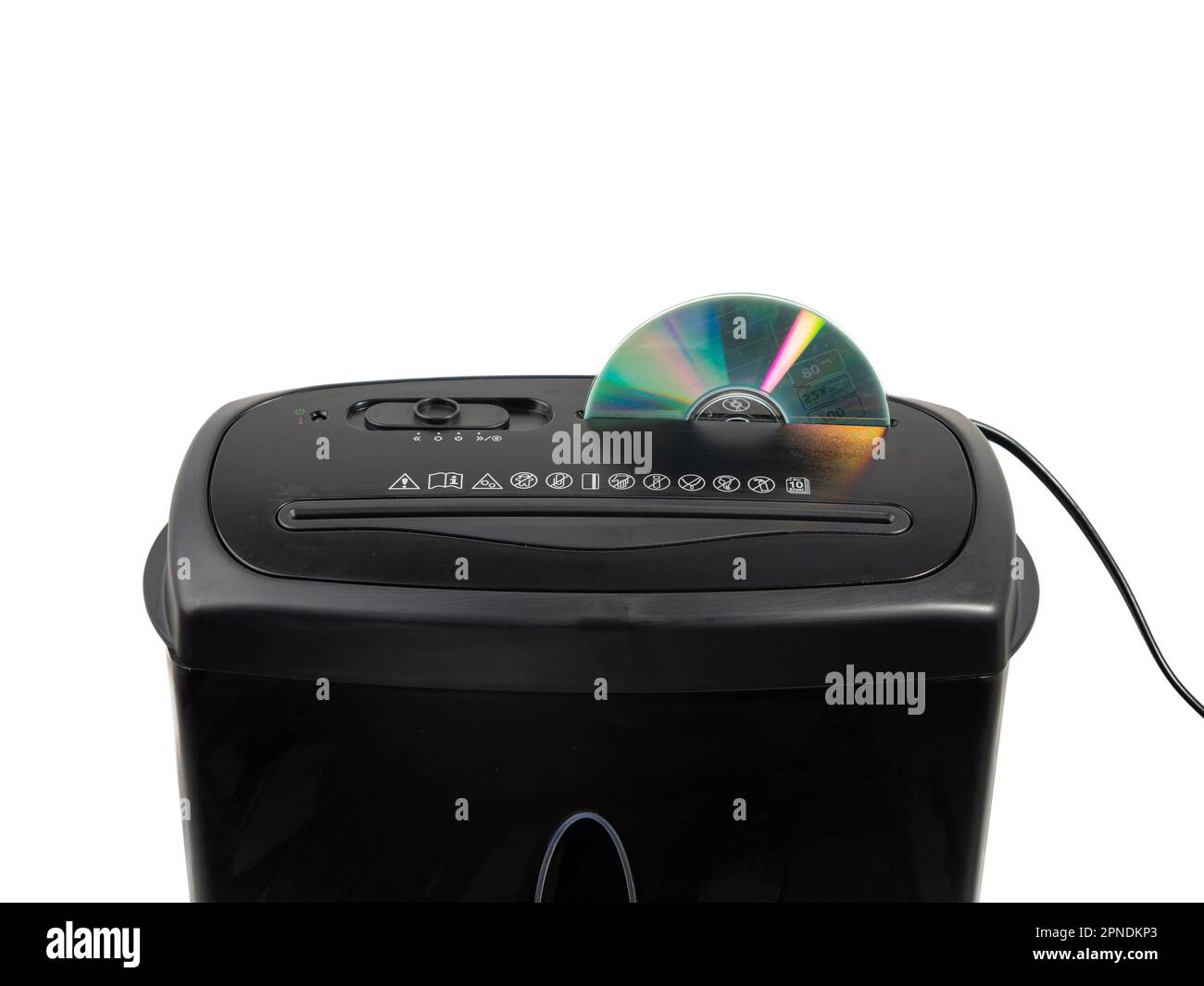 Paper and CD shredder. Stationery Document Shredder. Close-up Stock ...