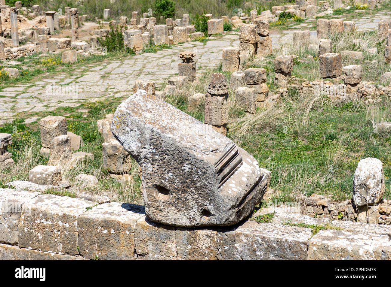 Roman ruins in the ancient city of Cuicul-Djemila. UNESCO world ...