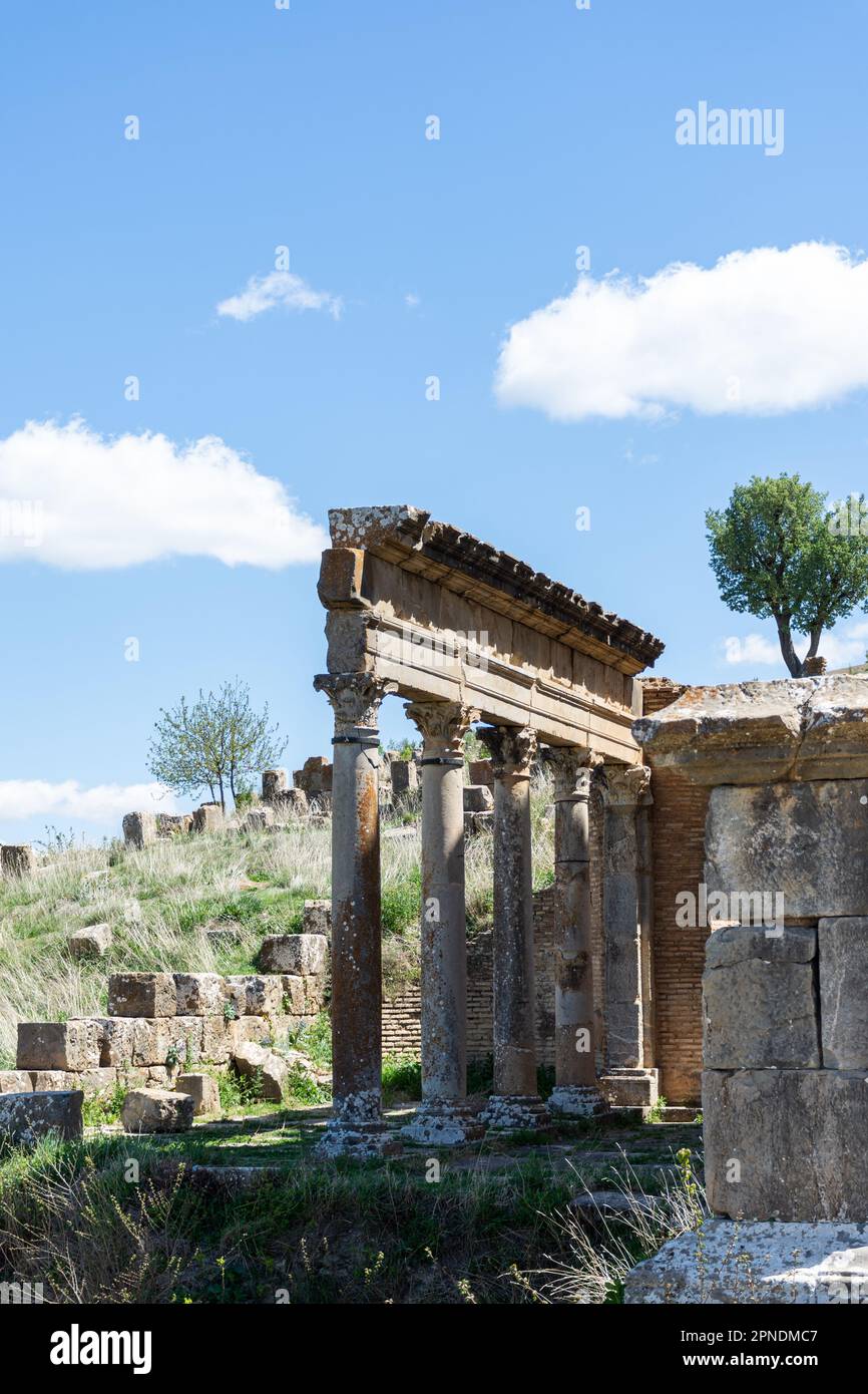Roman ruins in the ancient city of Cuicul-Djemila. UNESCO world ...