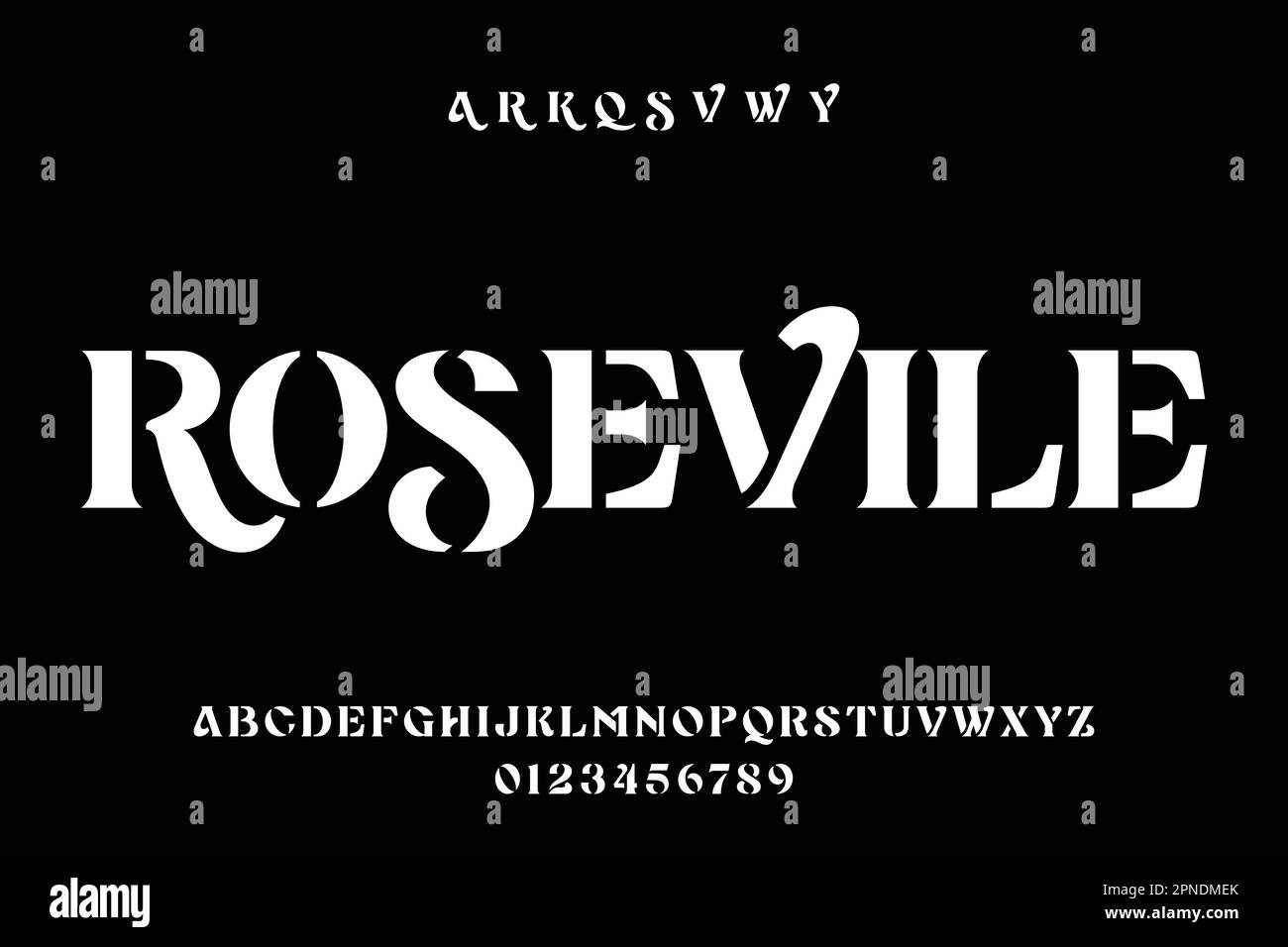 Elegant luxury stencil display font vector with alternate Stock Vector ...