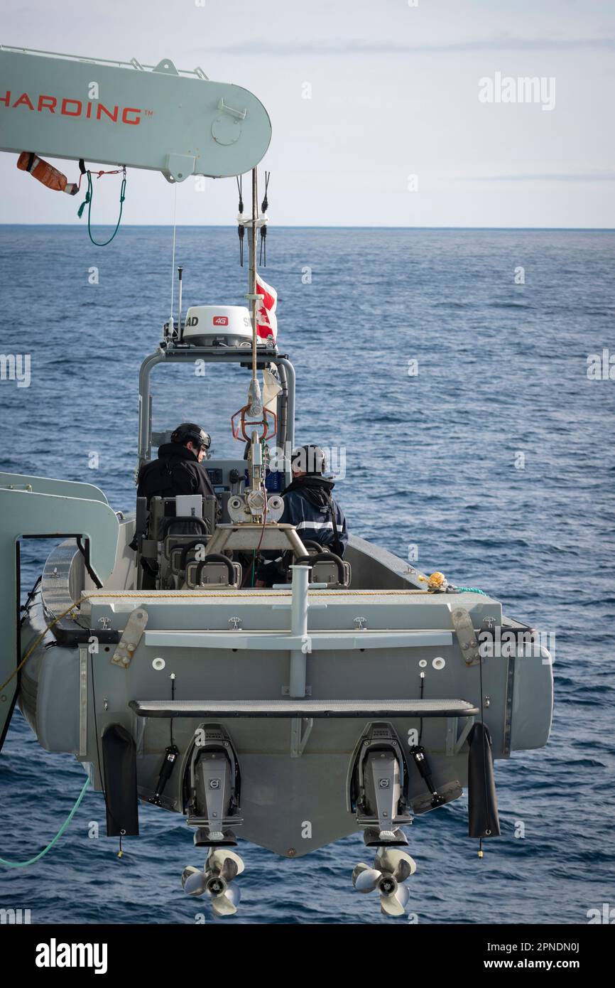 Small Rigid Hull Inflatable Boat (RHIB) launched by HMCS Margaret ...