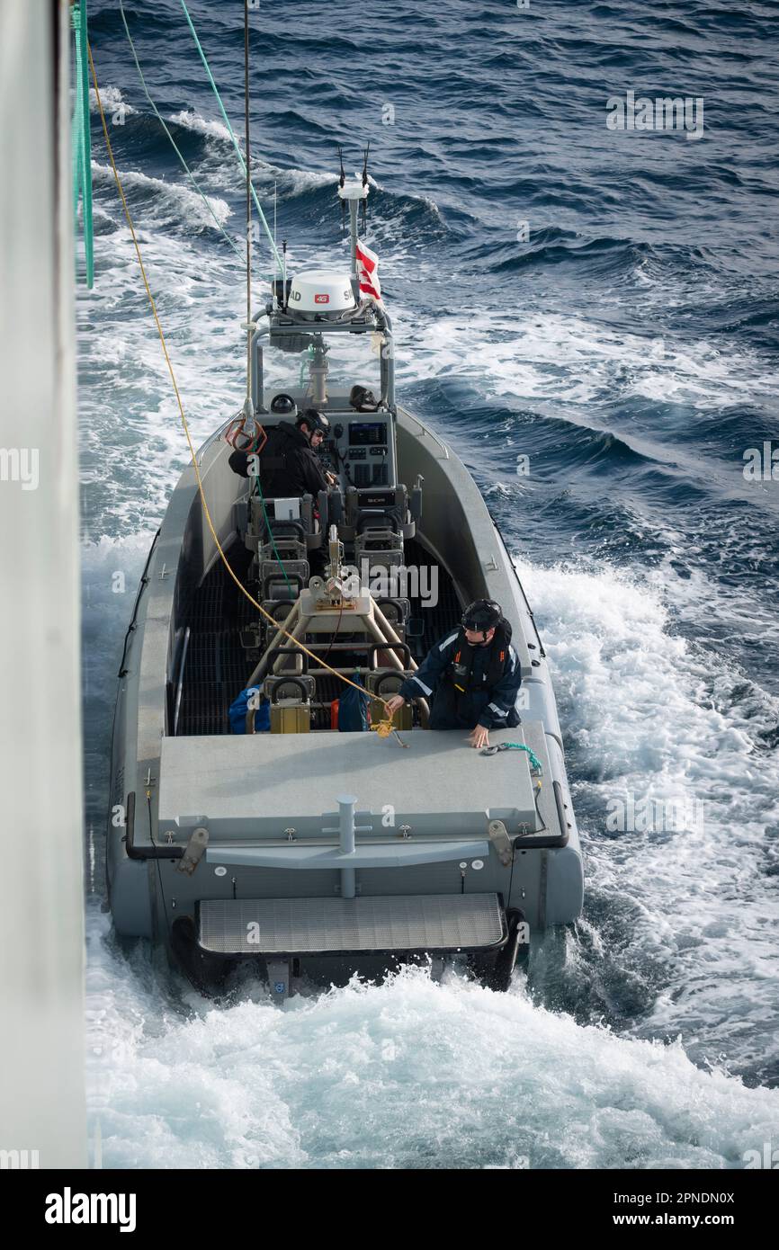 Small Rigid Hull Inflatable Boat (RHIB) launched by HMCS Margaret ...