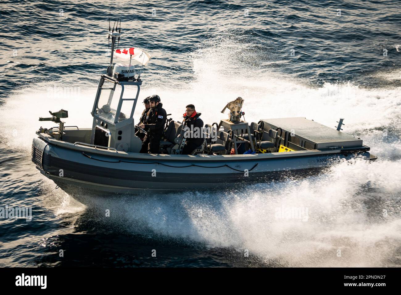 Small Rigid Hull Inflatable Boat (RHIB) launched by HMCS Margaret ...