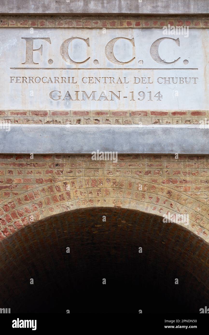 A tunnel of the Chubut Central Railroad in the Welsh town of Gaiman ...