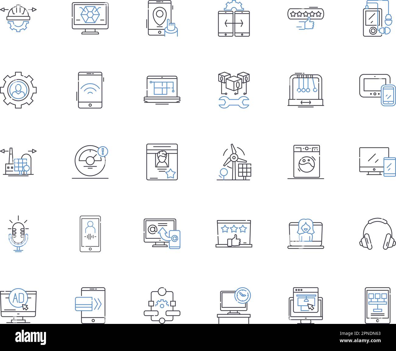 Renewable energy line icons collection. Solar, Wind, Hydroelectric ...