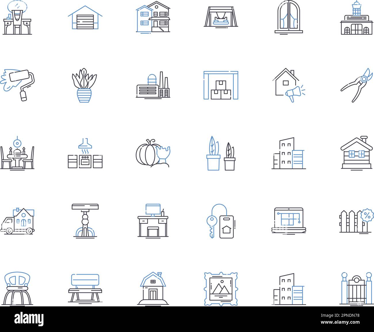 Structural Engineering Line Icons Collection Materials Design