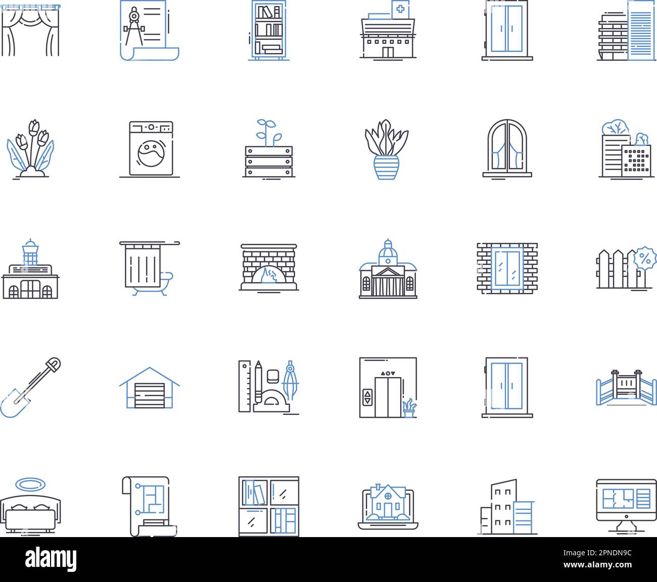 Furnishing firm line icons collection. Elegance, Quality, Comfort ... Furnishing firm line icons collection. Elegance, Quality, Comfort ...