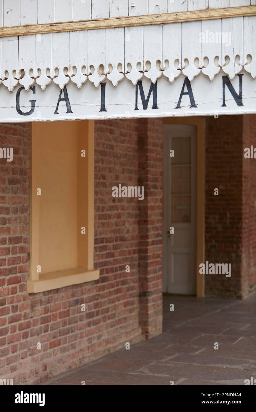 Detail of the Gaiman's Old Train Station, Chubut, Patagonia, Argentina ...