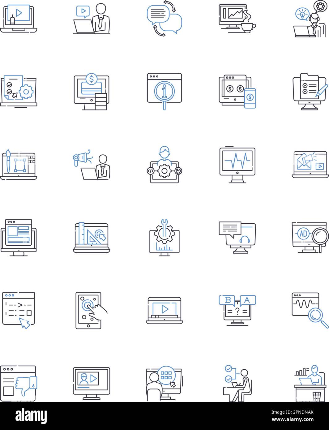 Ph Sales Line Icons Collection Prospecting Pipeline Conversion Relationship Targeting