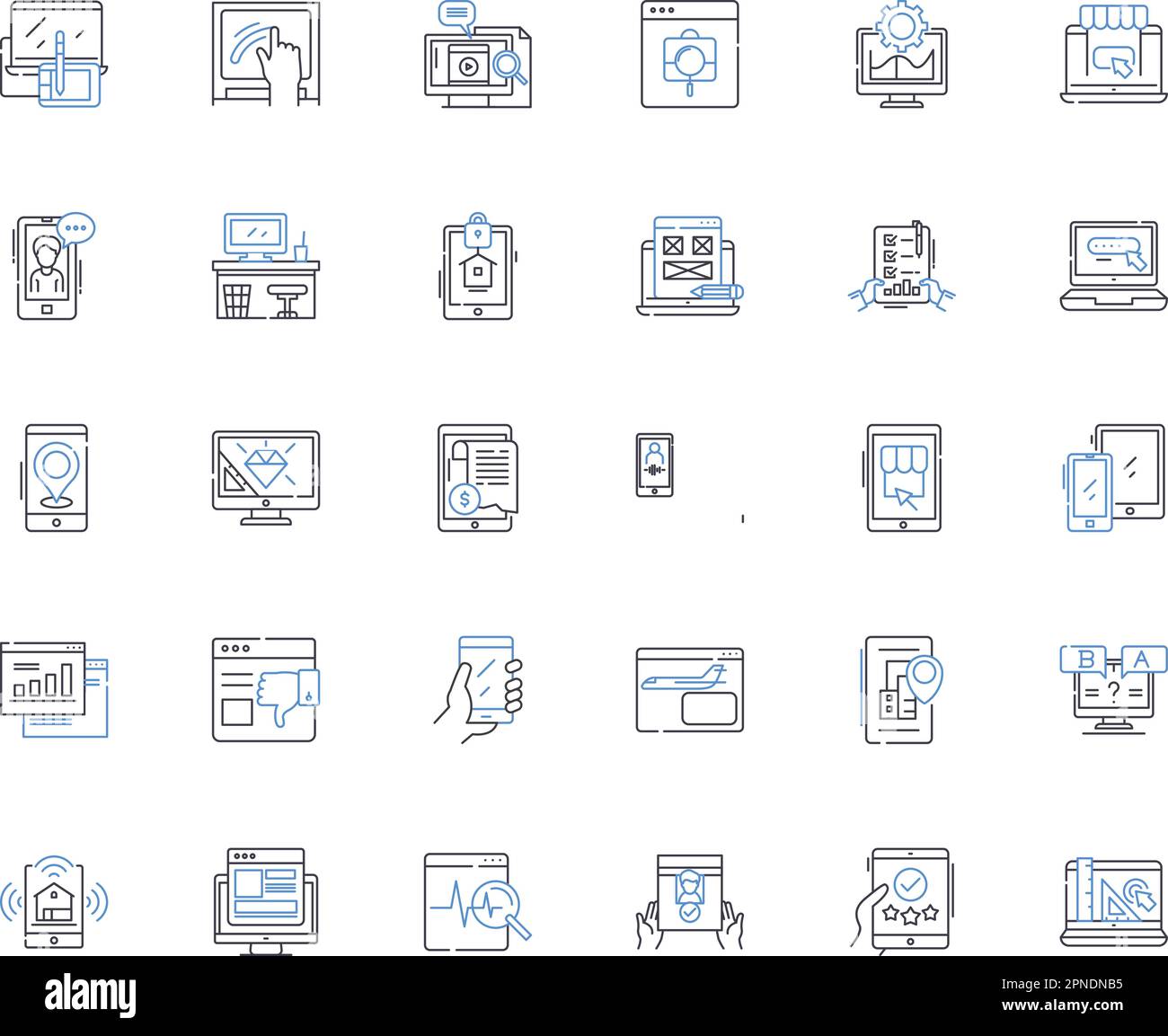 Linking Platform Line Icons Collection Connectivity Integration
