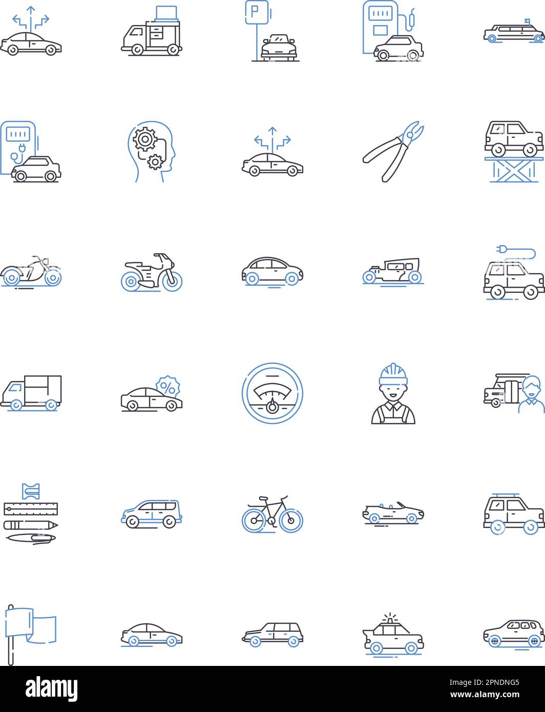 Commute line icons collection. Traffic, Transit, Walk, Carpool, Bike ...