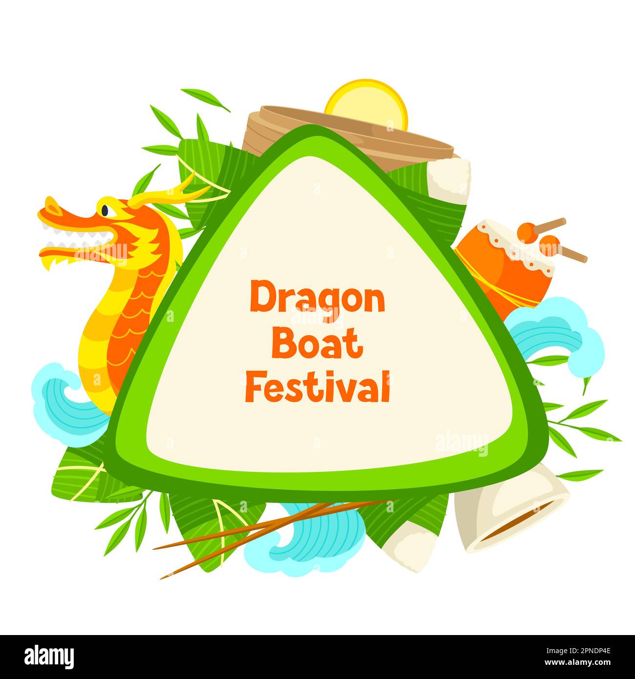 Happy Dragon Boat Festival greeting card. Chinese Duanwu holiday ...