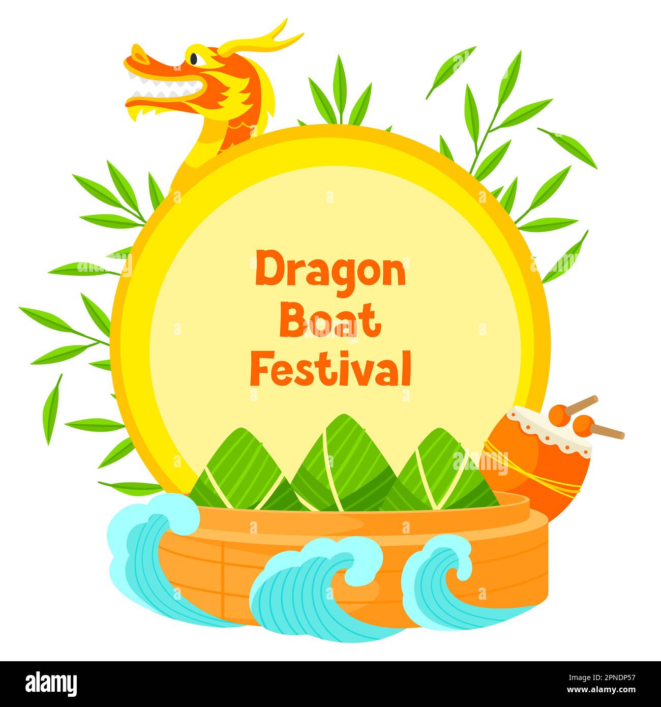 Happy Dragon Boat Festival greeting card. Chinese Duanwu holiday ...