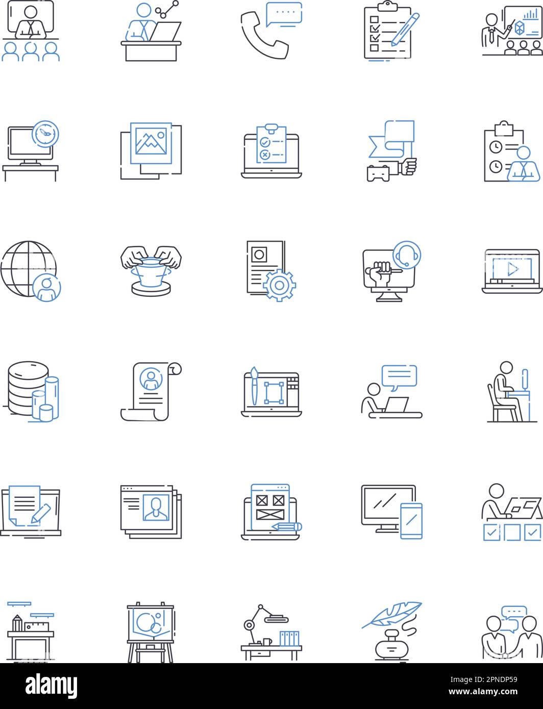 Collective Effort Line Icons Collection Cooperation Collaboration Teamwork Unity Synergy