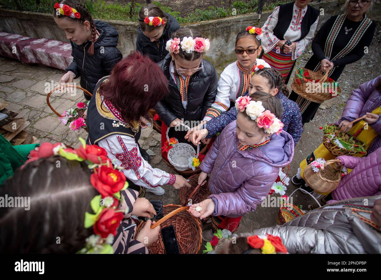 Bov Station, Bulgaria - April 8, 2023: Lazarov Day is a traditional ...