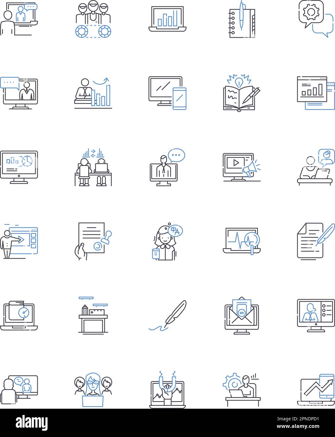 Operating line icons collection. Functioning, Executive, Working ... Operating line icons collection. Functioning, Executive, Working ...