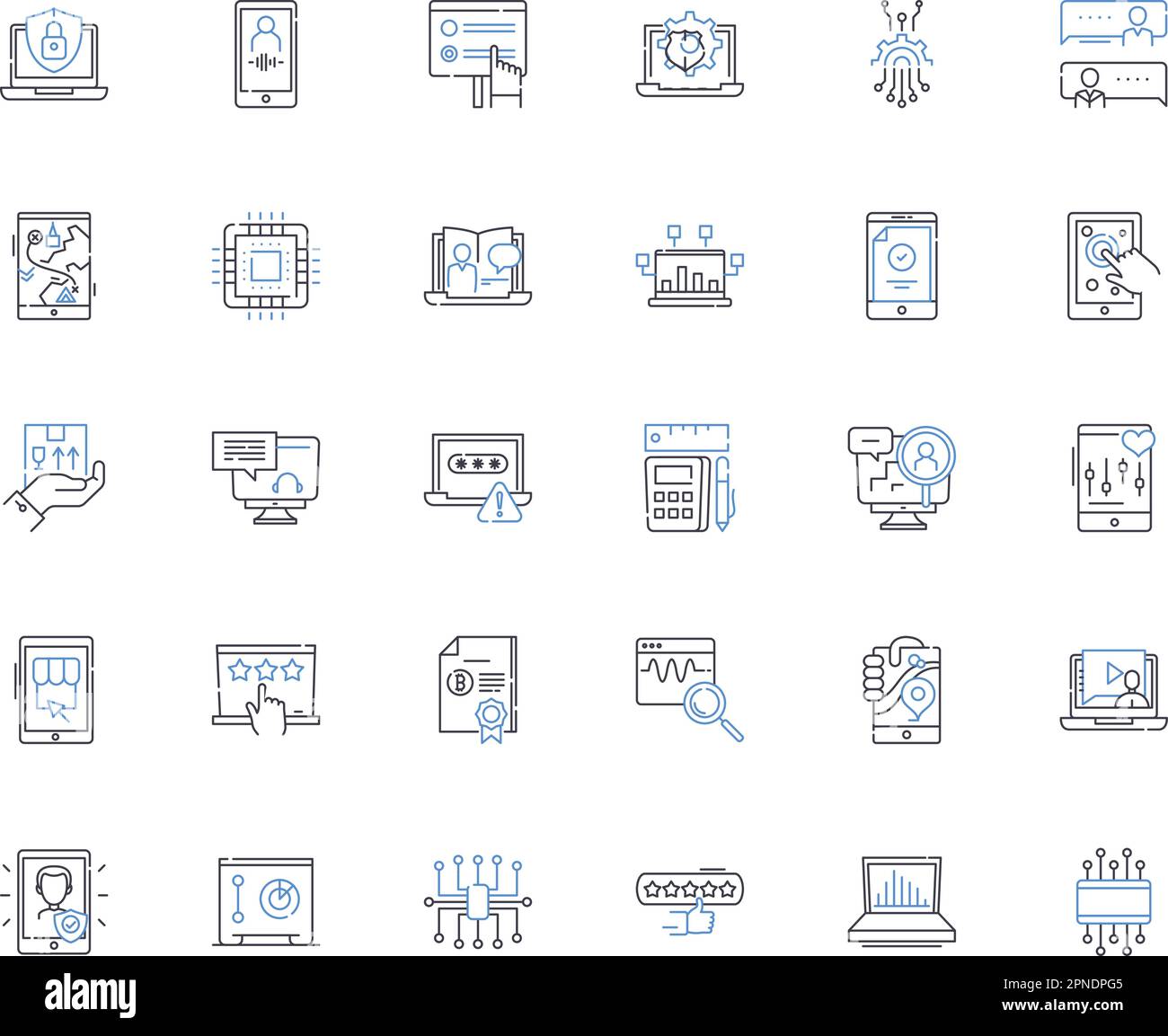 Mobile banking line icons collection. Convenience, Accessibility ...