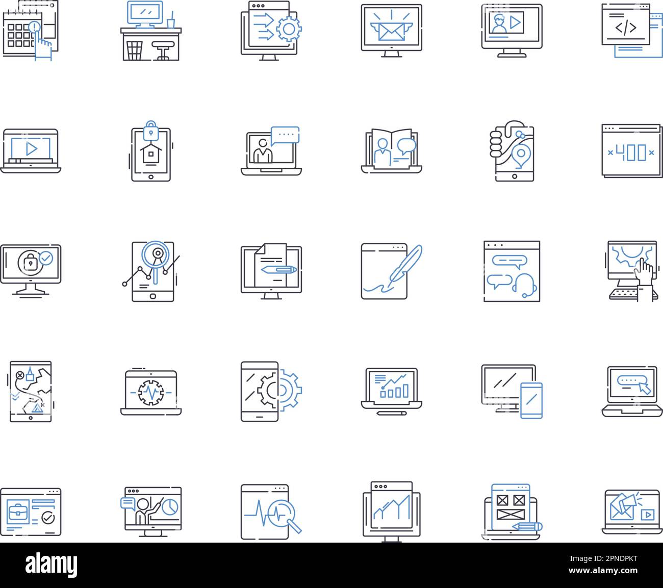 Cybercommerce line icons collection. E-commerce, Retail, Online ...