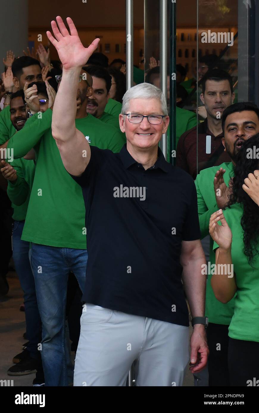 Mumbai, India. 18th Apr, 2023. Tim Cook, Apple's Chief Executive ...