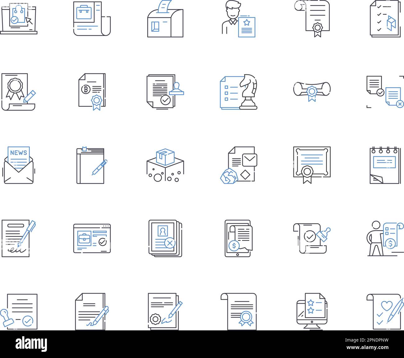 Accreditation Line Icons Collection Certification Approval