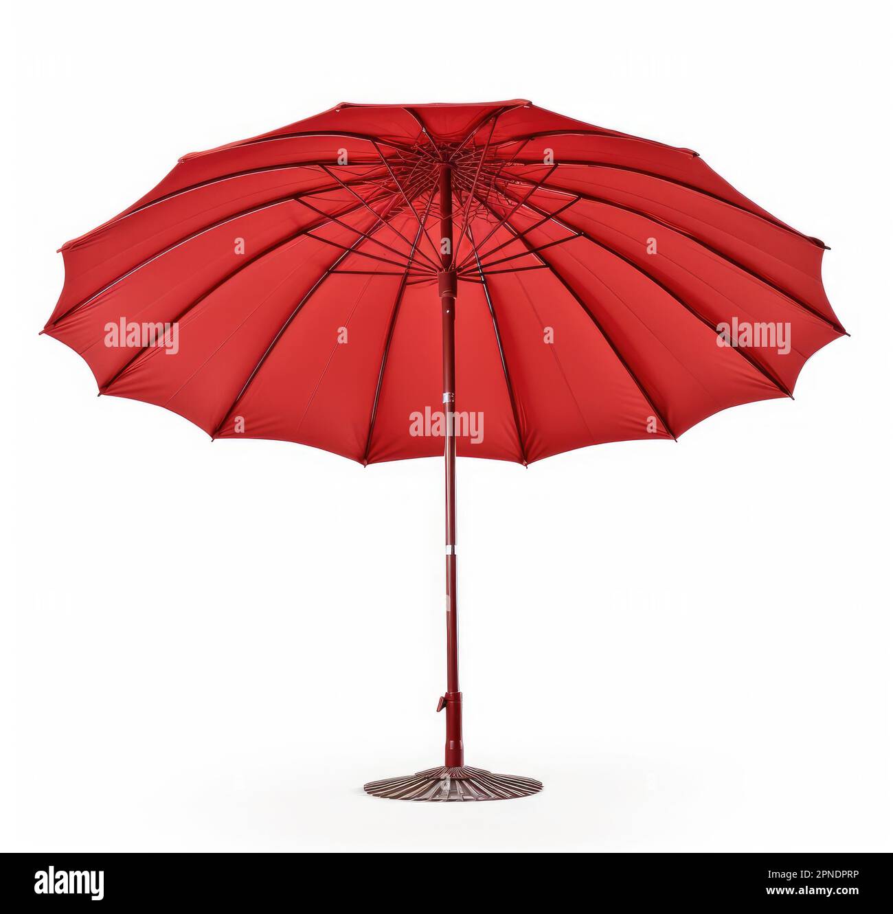 Red umbrella on a beach Cut Out Stock Images & Pictures - Alamy