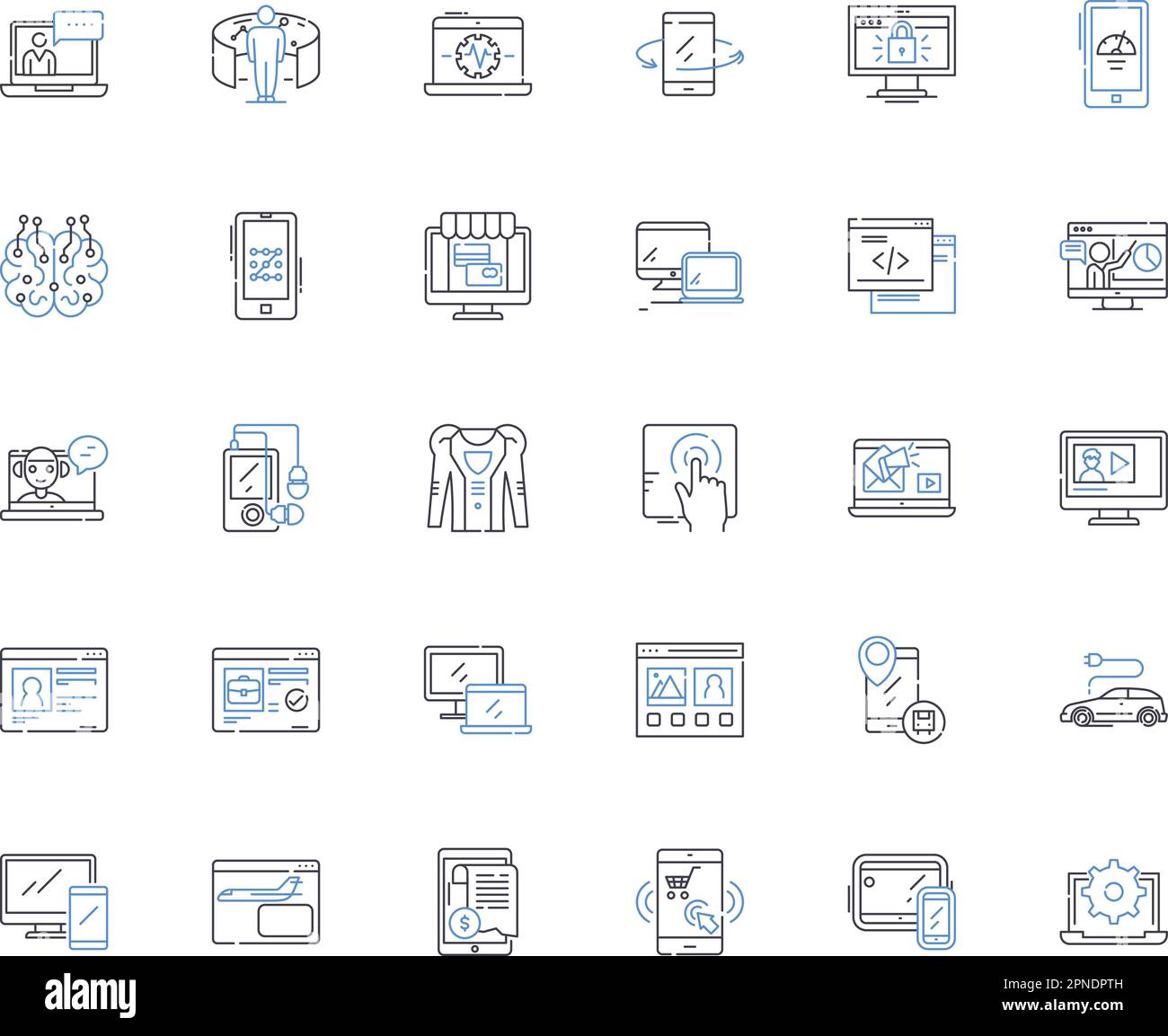 Online technology line icons collection. Internet, Website, E-commerce ... Online technology line icons collection. Internet, Website, E-commerce ...