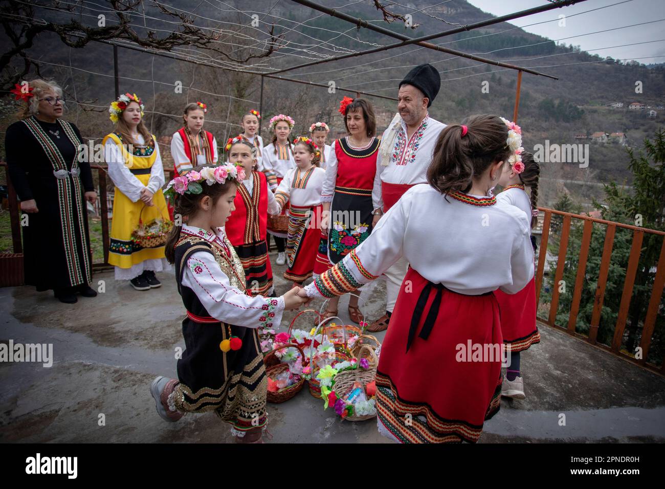 Bov Station, Bulgaria - April 8, 2023: Lazarov Day is a traditional ...