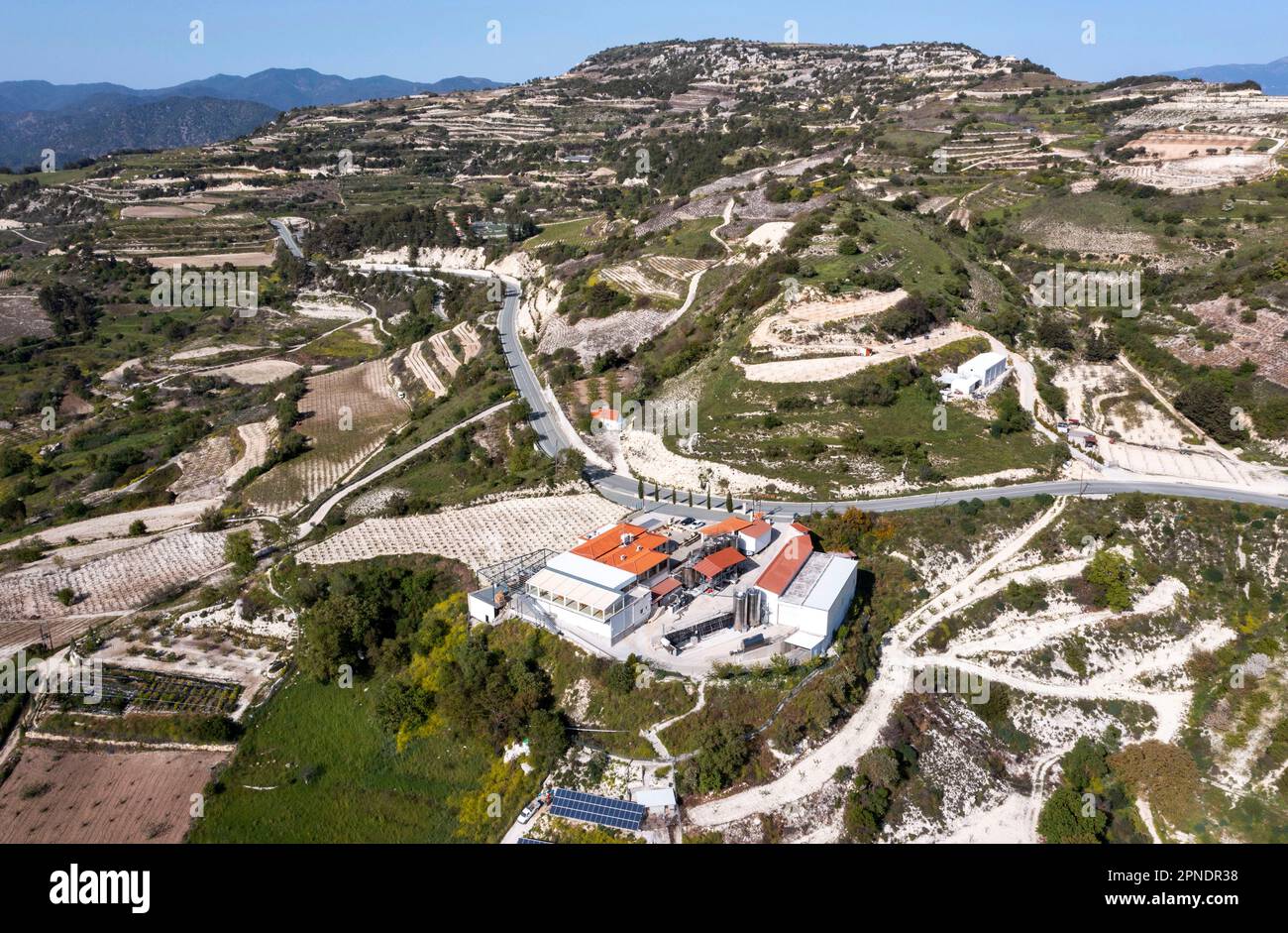 Aerial view of the Kolios Winery, Statos-Ayios Fotios, Cyprus Stock ...