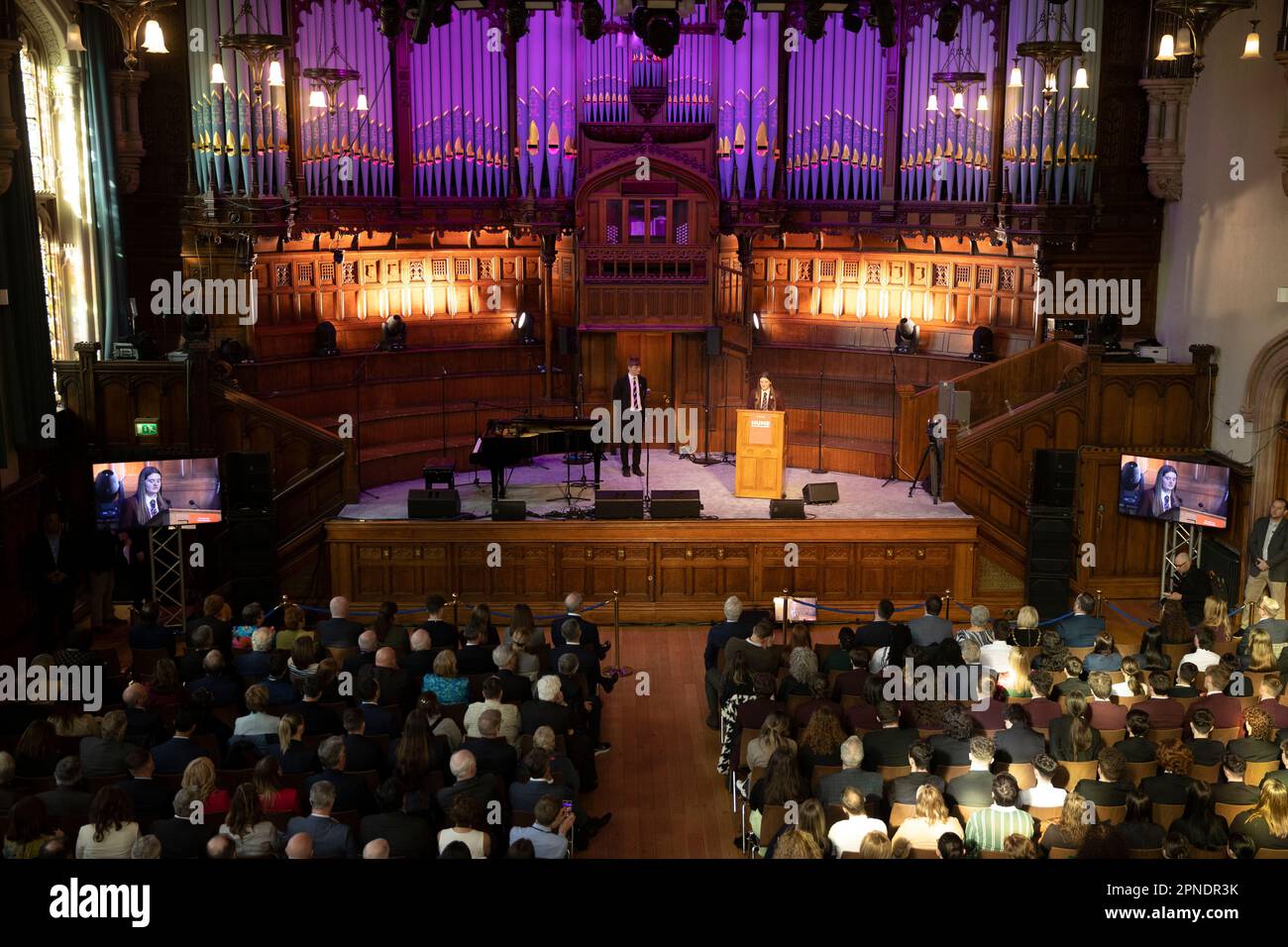Ellianna McBride, 18, from Foyle College, speaks before former US ...