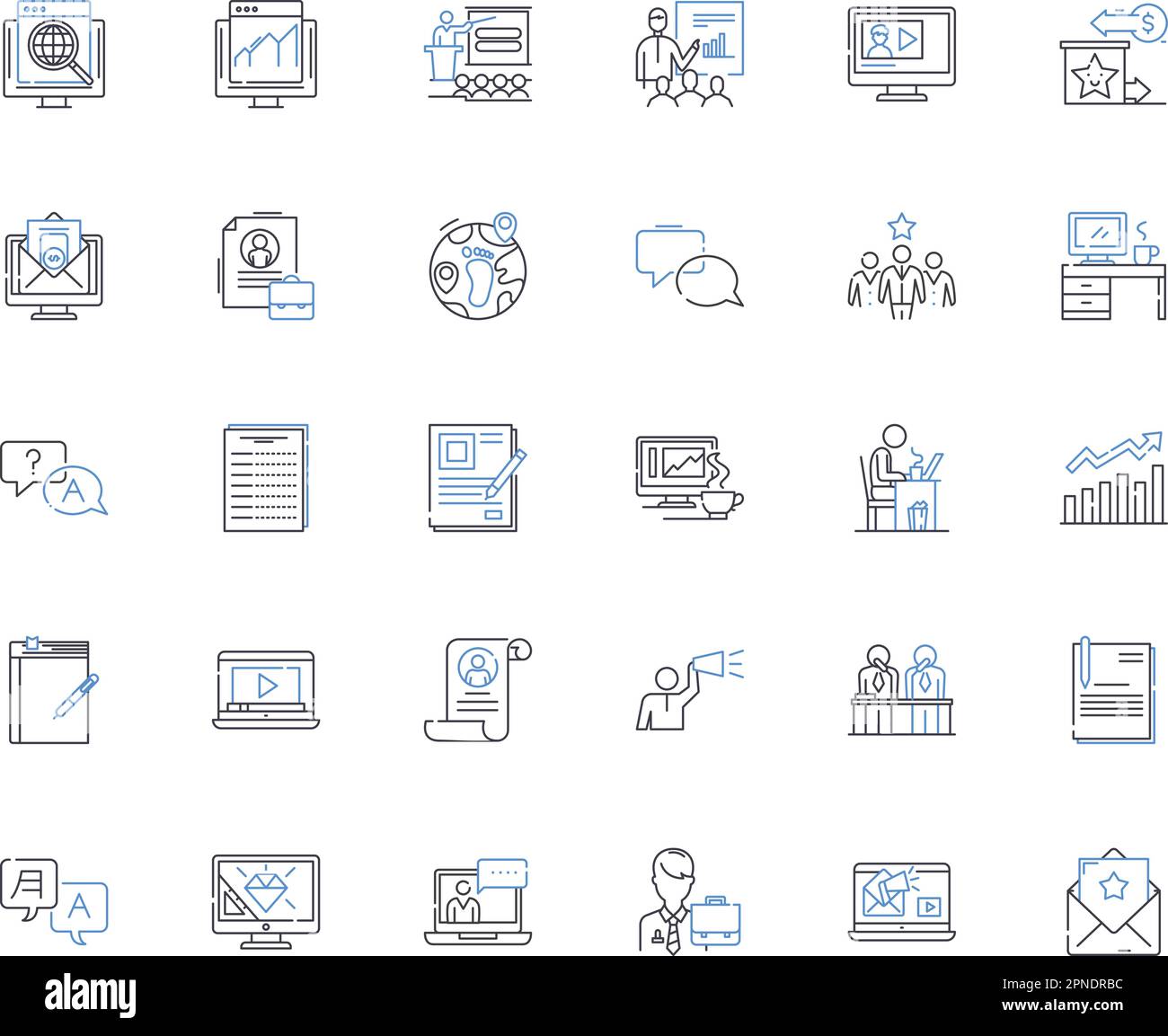 Digital advertising line icons collection. Analytics, Targeting ...