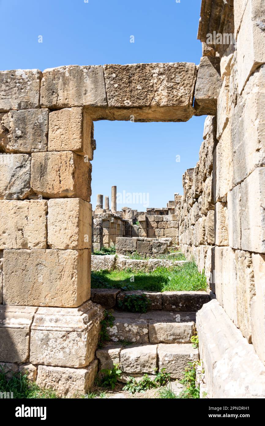 Roman ruins in the ancient city of Cuicul-Djemila. UNESCO world ...