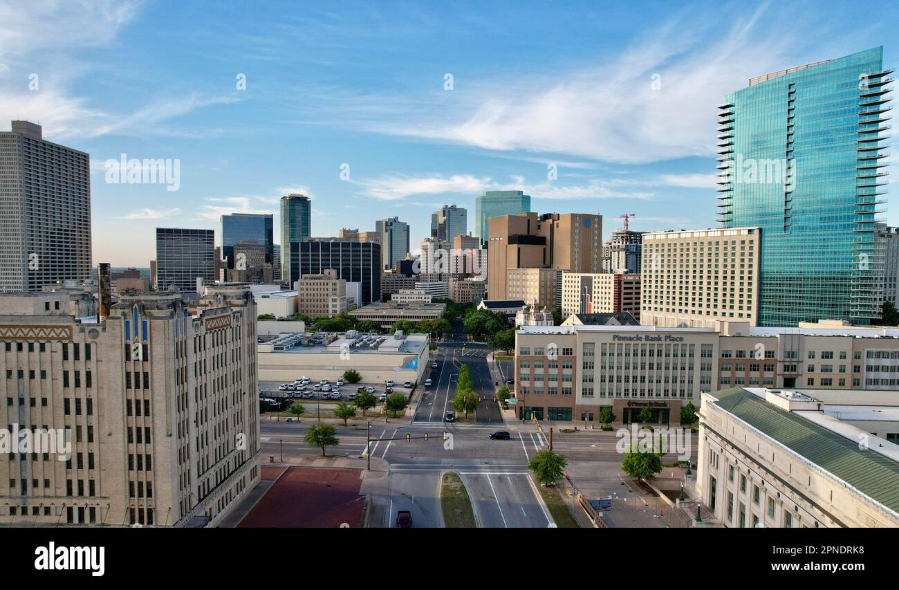 A stunning aerial view of Downtown Fort Worth, Texas Skyline Stock ...