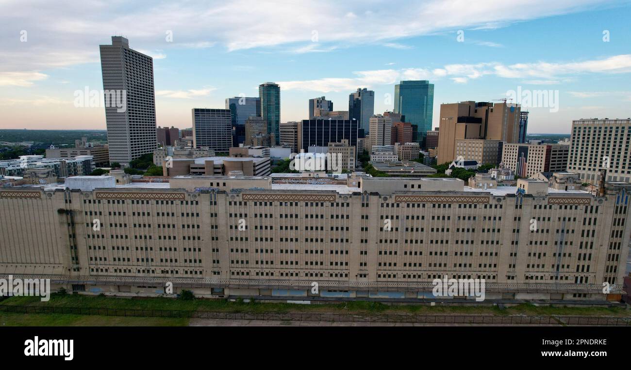 A stunning aerial view of Downtown Fort Worth, Texas Skyline Stock ...