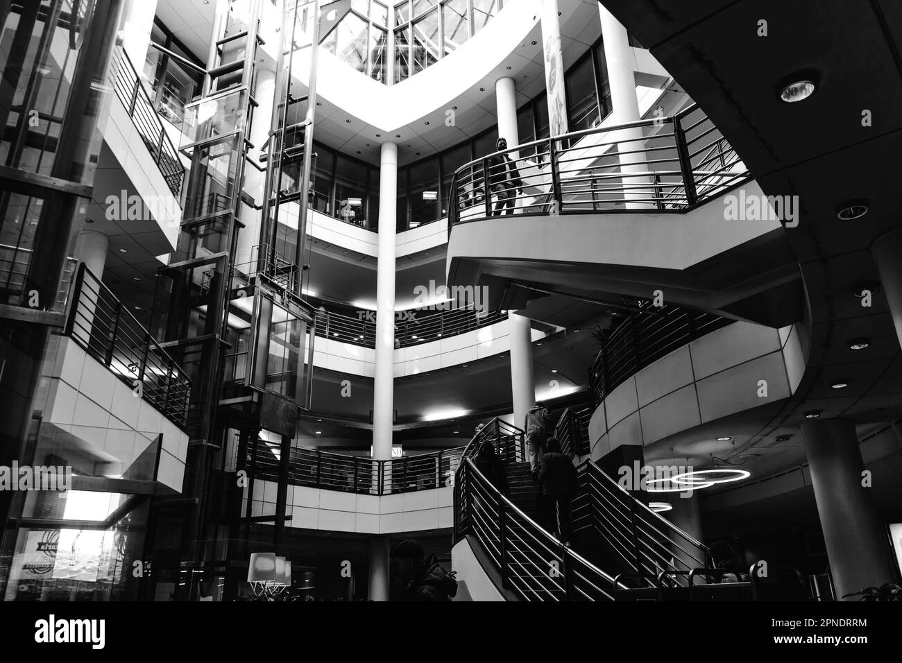 Modern building with modern and detailed architecture. Lots of stairs ...