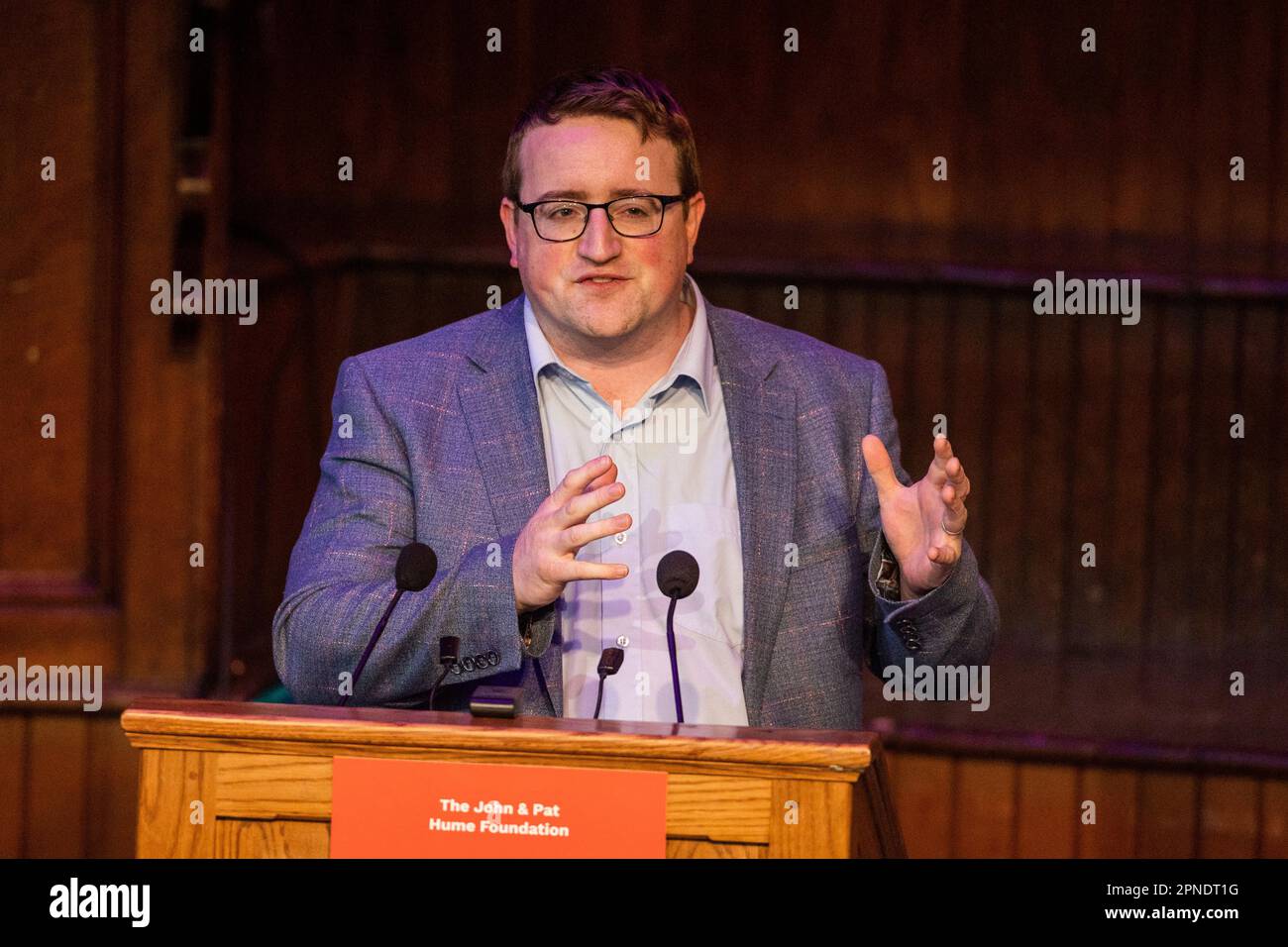 Nicholas Trimble, son of David Trimble, speaks before former US ...